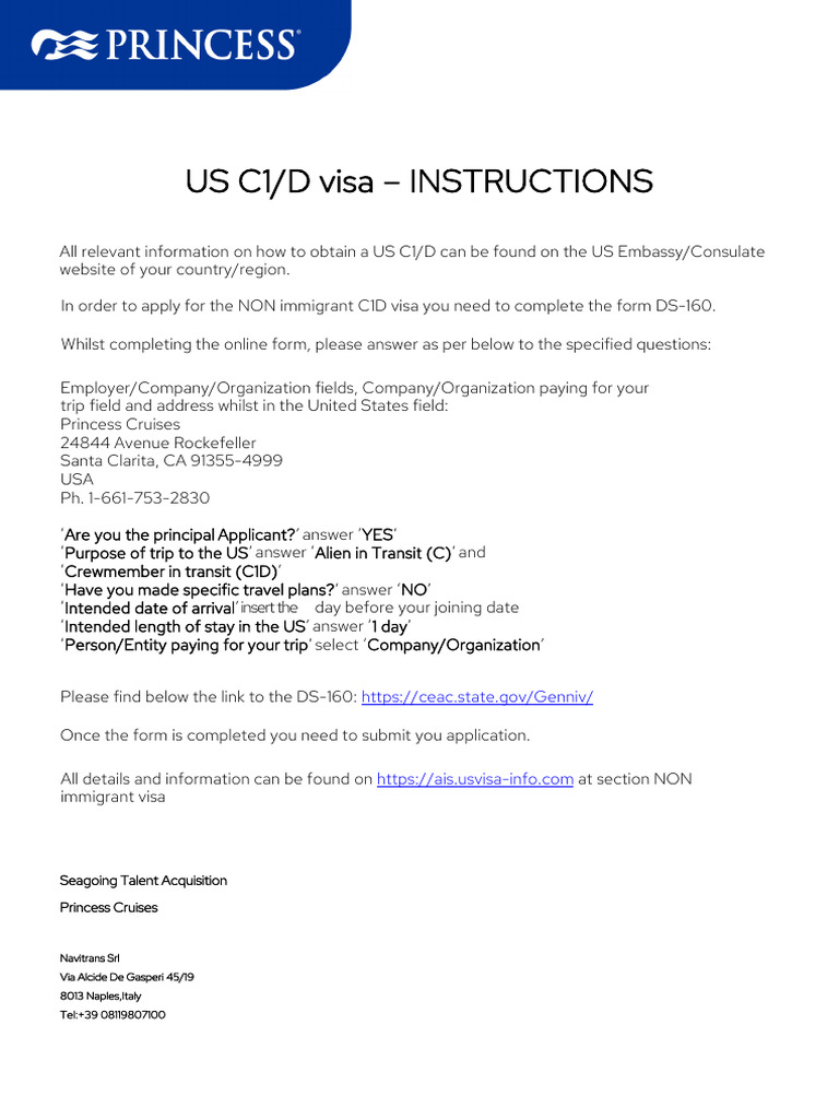 US C1D Instructions 2020 | PDF