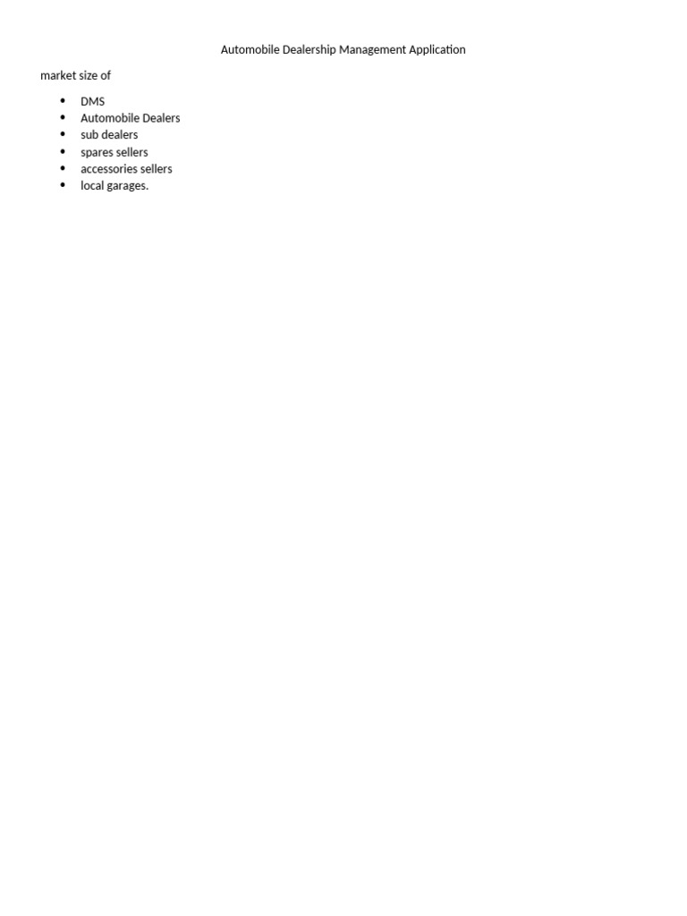 Automobile Dealership Management Overview | PDF