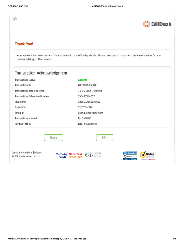 BillDesk Payment Gateway | PDF