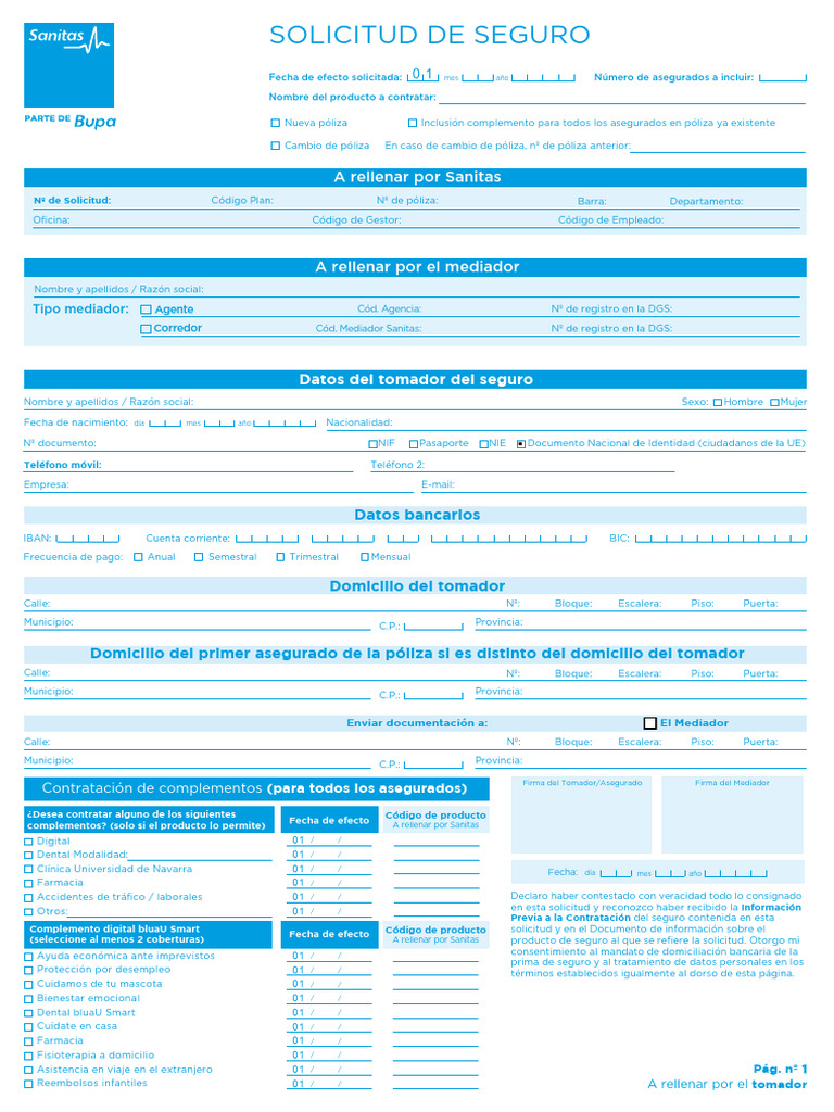 Solicitud de Alta - Editable | PDF | Póliza de seguros | Seguro