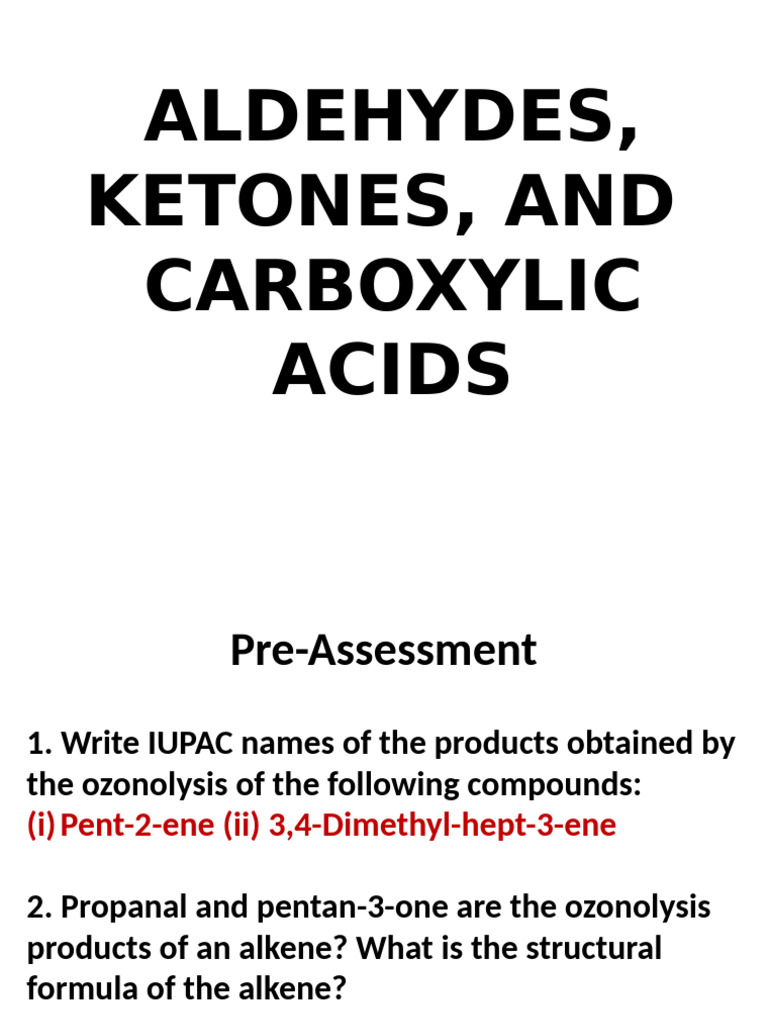 Aldehydes, Ketones, and Carboxylic Acids Guide | PDF | Aldehyde | Ketone