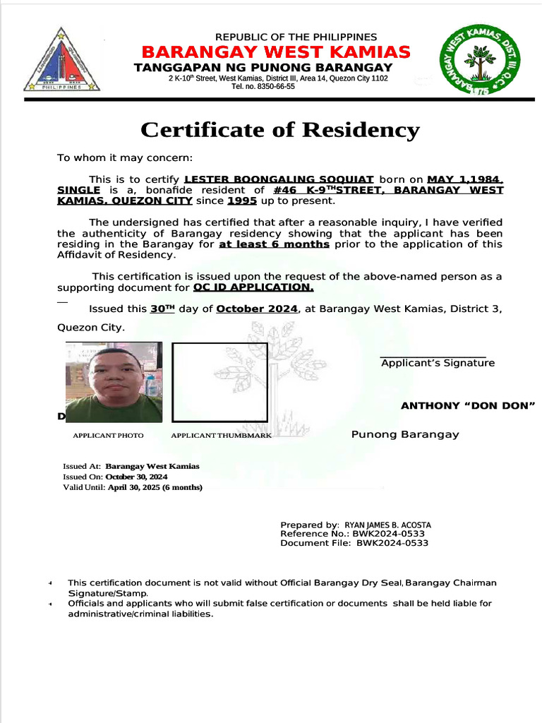 PDF P Classtruncatedtext Module Lineclamped 85ulhh Style Max Lines5certificate of Residency ...