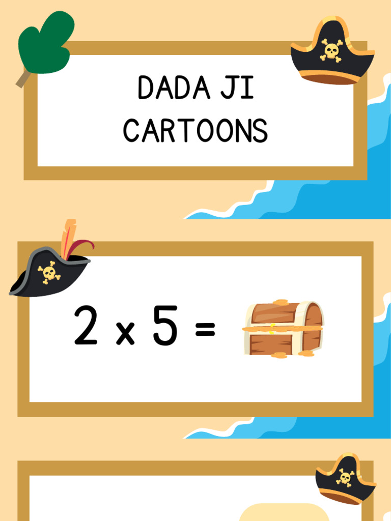 Colorful Cartoon Multiplication Treasure Hunt Math Presentation | PDF