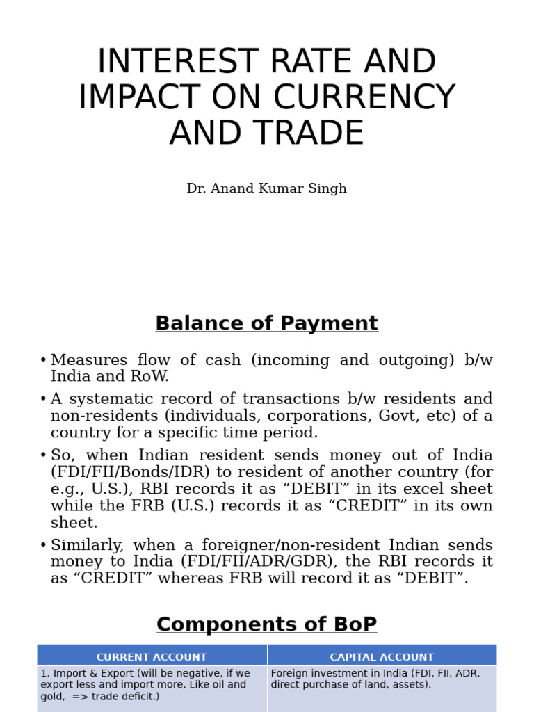 Balance of Payment (1) | PDF | Interest | Interest Rates