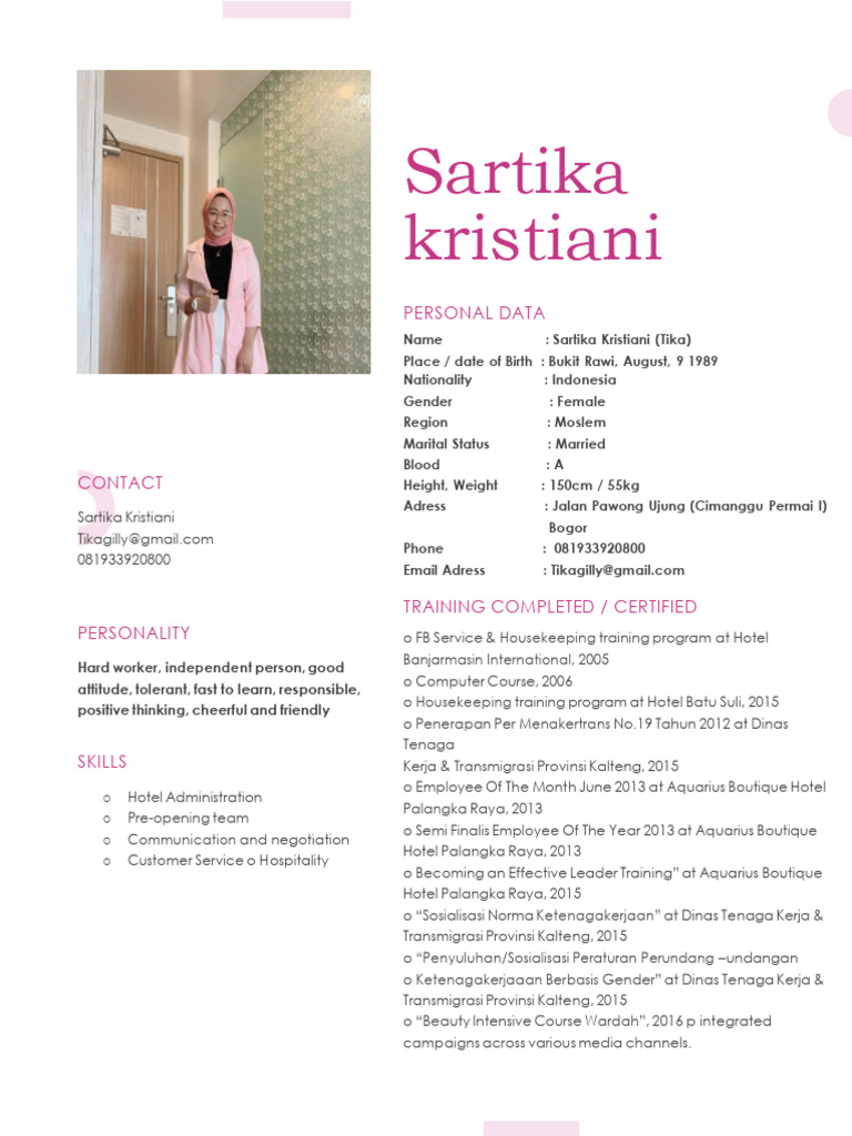 Sarti Ka Kristian I CV Des 2 | PDF