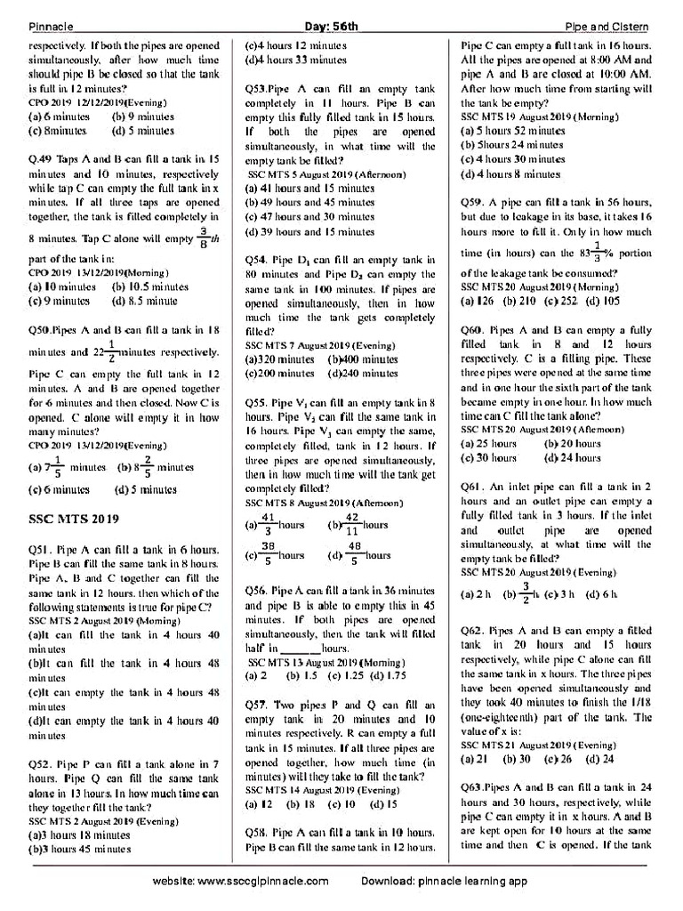 Pipe and Cistern | PDF