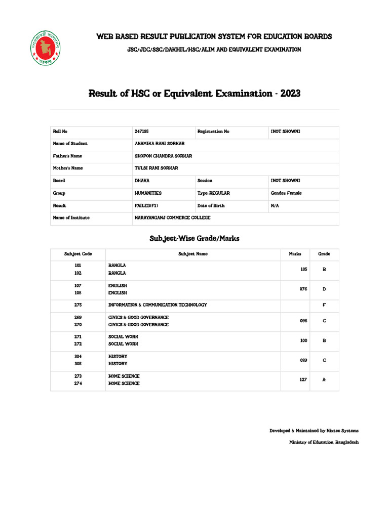 Web Based Result Publication System For Education Boards | PDF