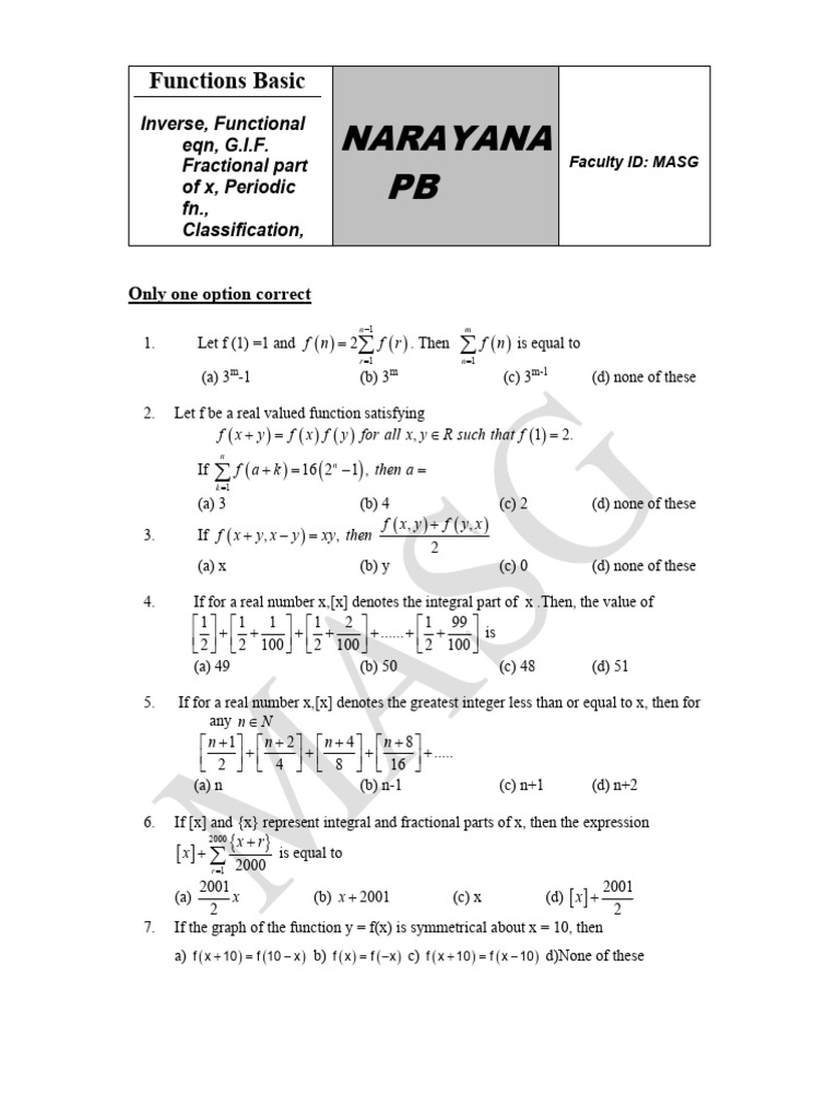 FN 2 Inverse Classification Periodic GIF Etc | PDF | Function ...