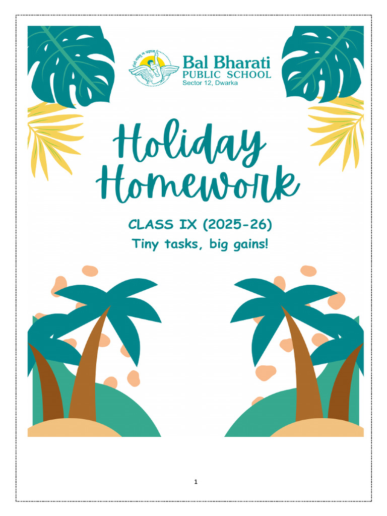 Compiled HHW Class Ix 2025 26 | PDF