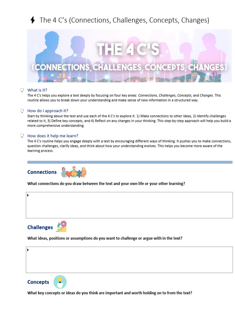 The 4 C's (Connections, Challenges, Concepts, Changes) | PDF