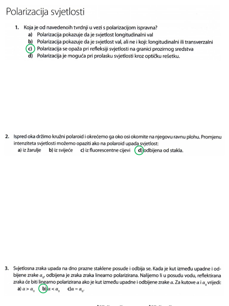 POLARIZACIJA - Zadaci | PDF