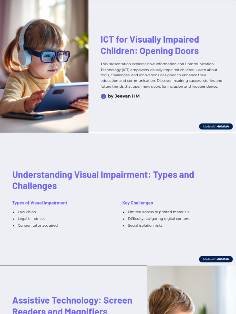 Empowering Visually Impaired Kids with ICT | PDF | Visual Impairment ...