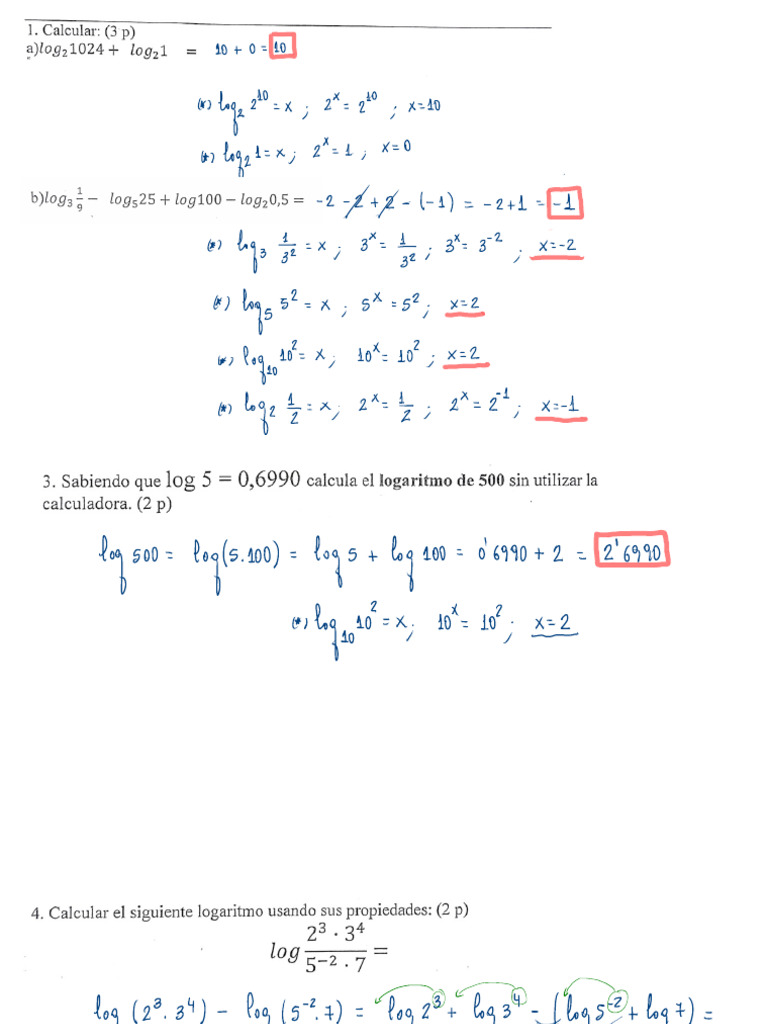 Clase - 4º Eso - Logaritmos | PDF