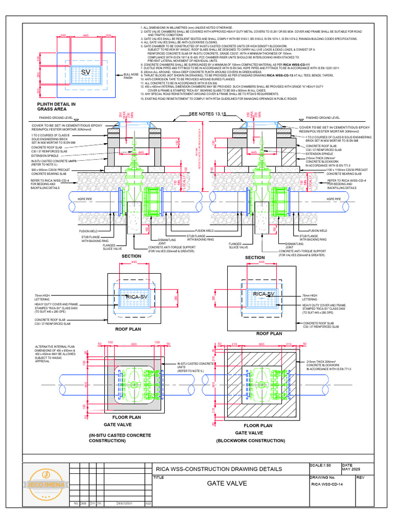 Gate Valve Chamber Construction Details | PDF | Pipe (Fluid Conveyance ...