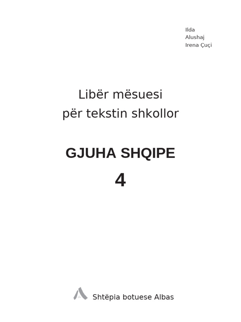 Liber Mesuesi Gjuha Shqipe 4 | PDF