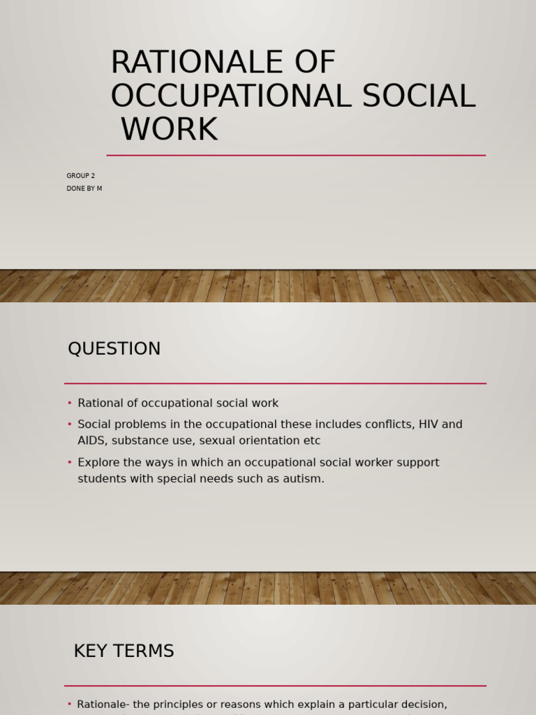 Rationale of Occupational Social | PDF | Autism | Social Work
