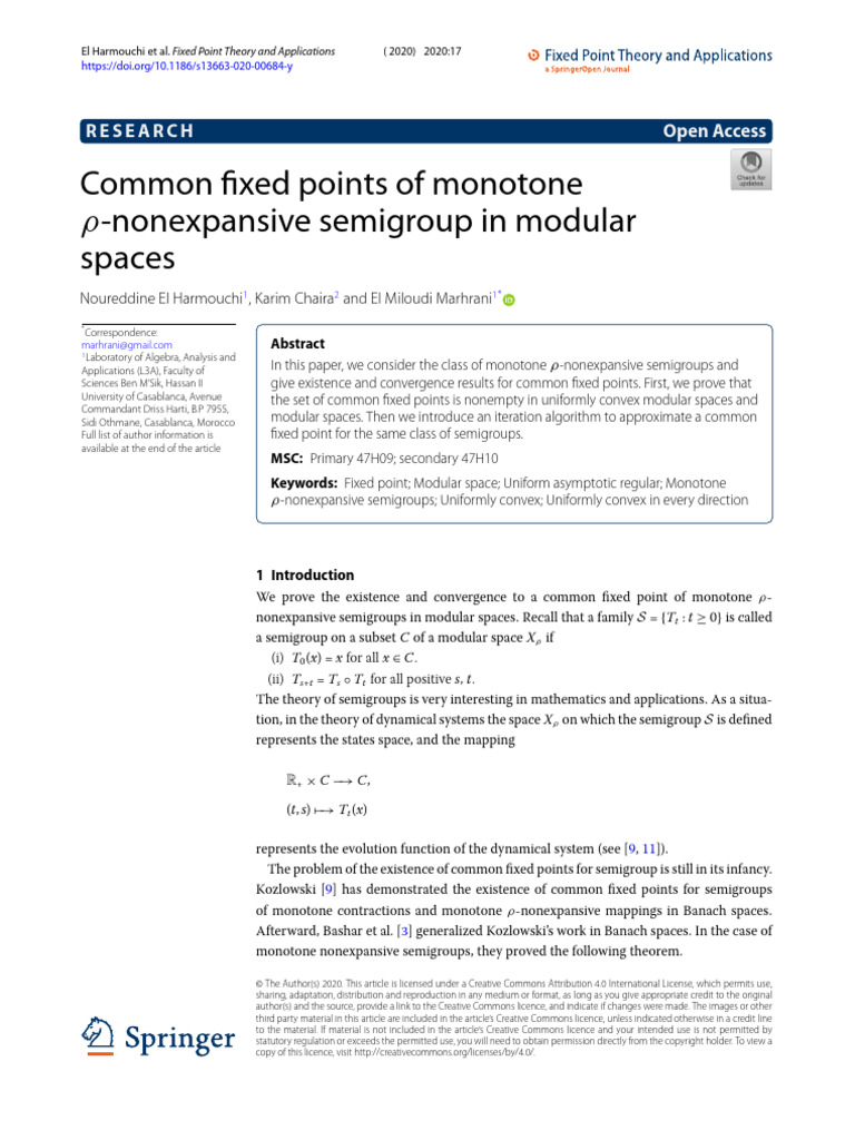 Common Fixed Points of Monotone R-Nonexpansive Sem | PDF | Banach Space ...