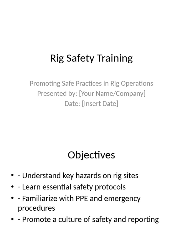 Rig Safety Training With Images | PDF | Personal Protective Equipment ...