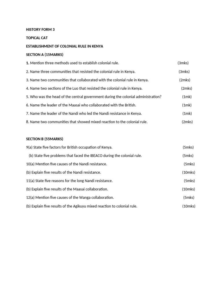 HISTORY FORM 3 (Autosaved) | PDF