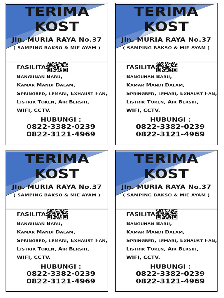 Brosur Kost | PDF