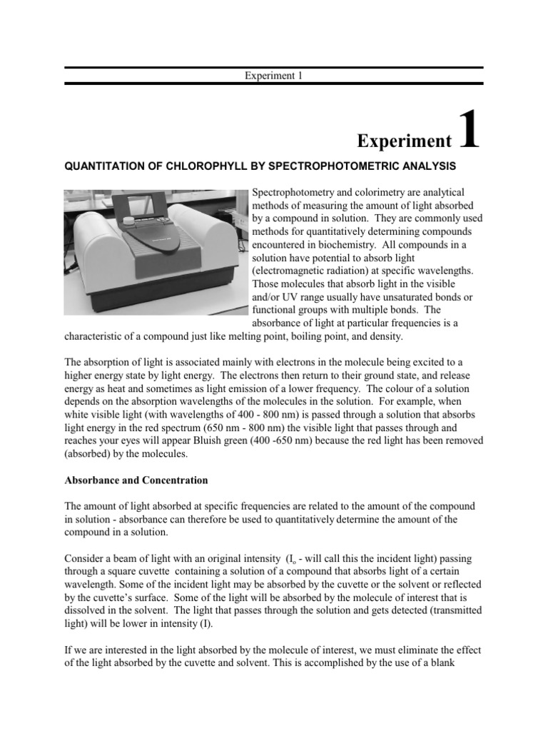 Biochemistry 220 Fall 2024 Lab 1 | PDF | Absorbance | Absorption ...
