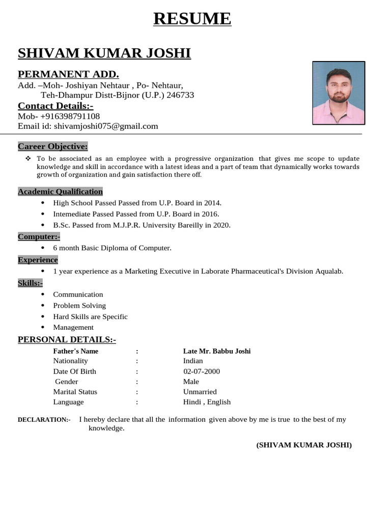 Shivam Joshi Resume | PDF