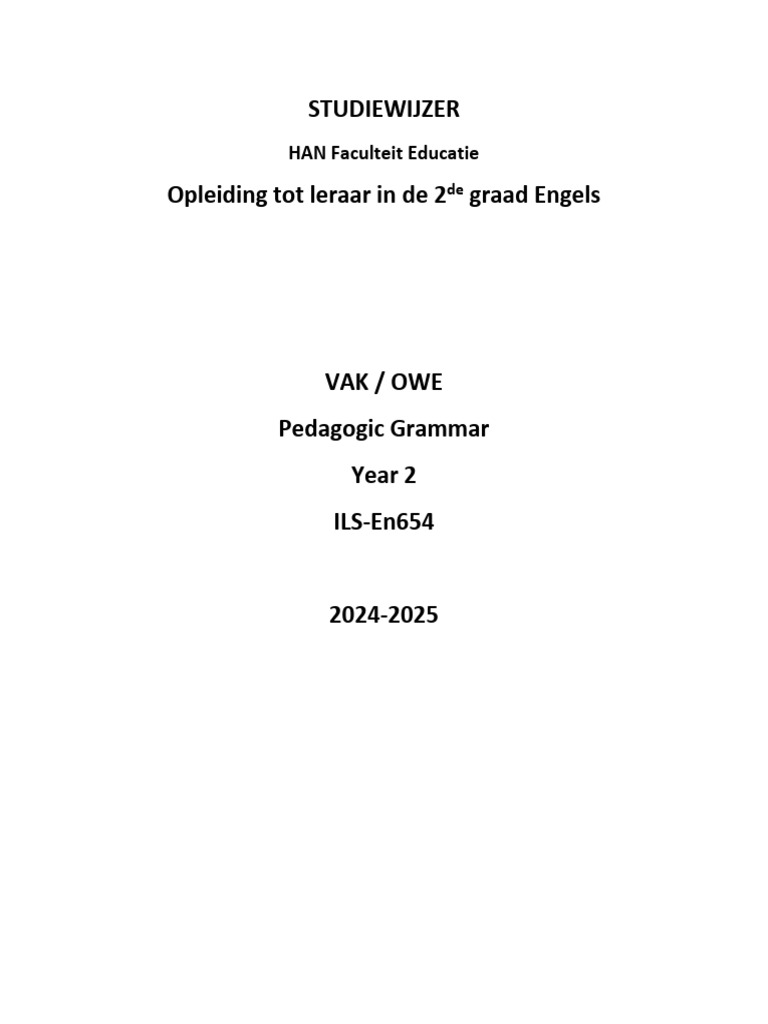 2425 Studiewijzer PedGram (2) | PDF