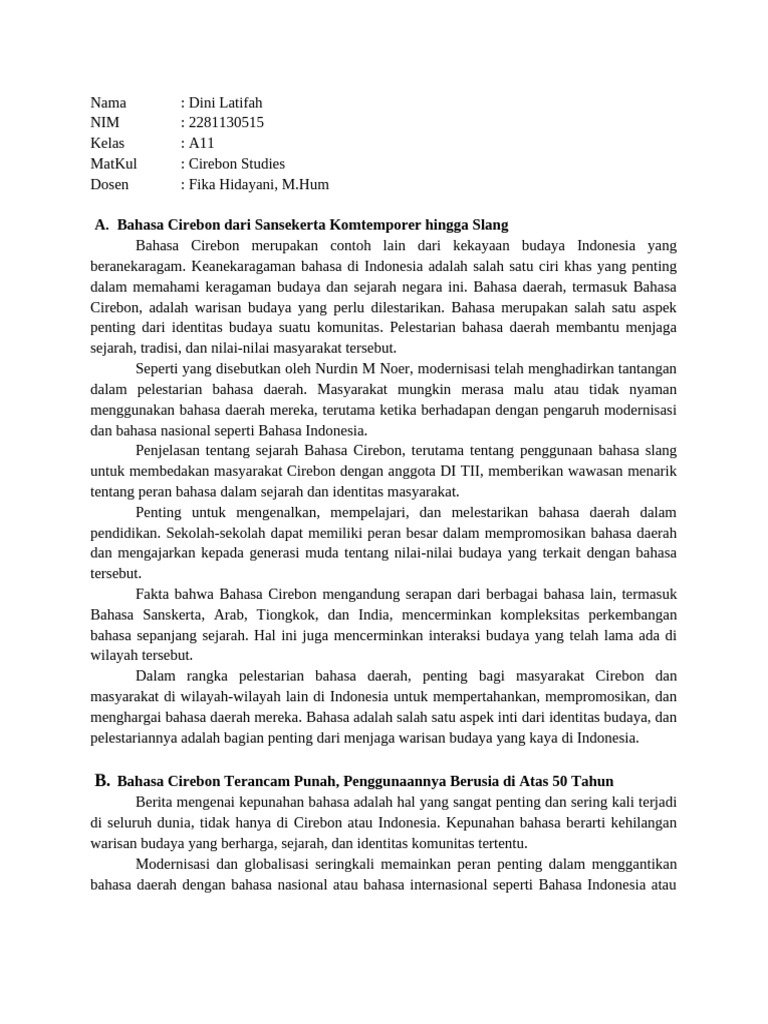 Bahasa Cirebon | PDF
