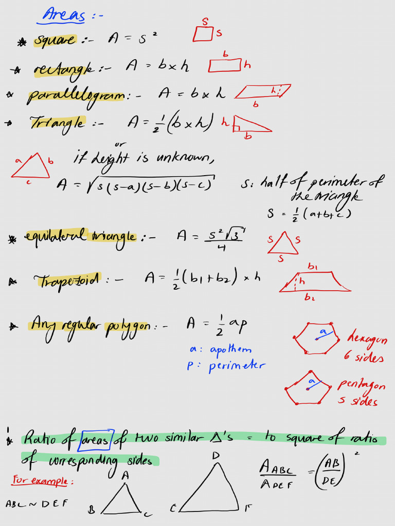 Geo Formula Sheet - 250301 - 155655 2 | PDF