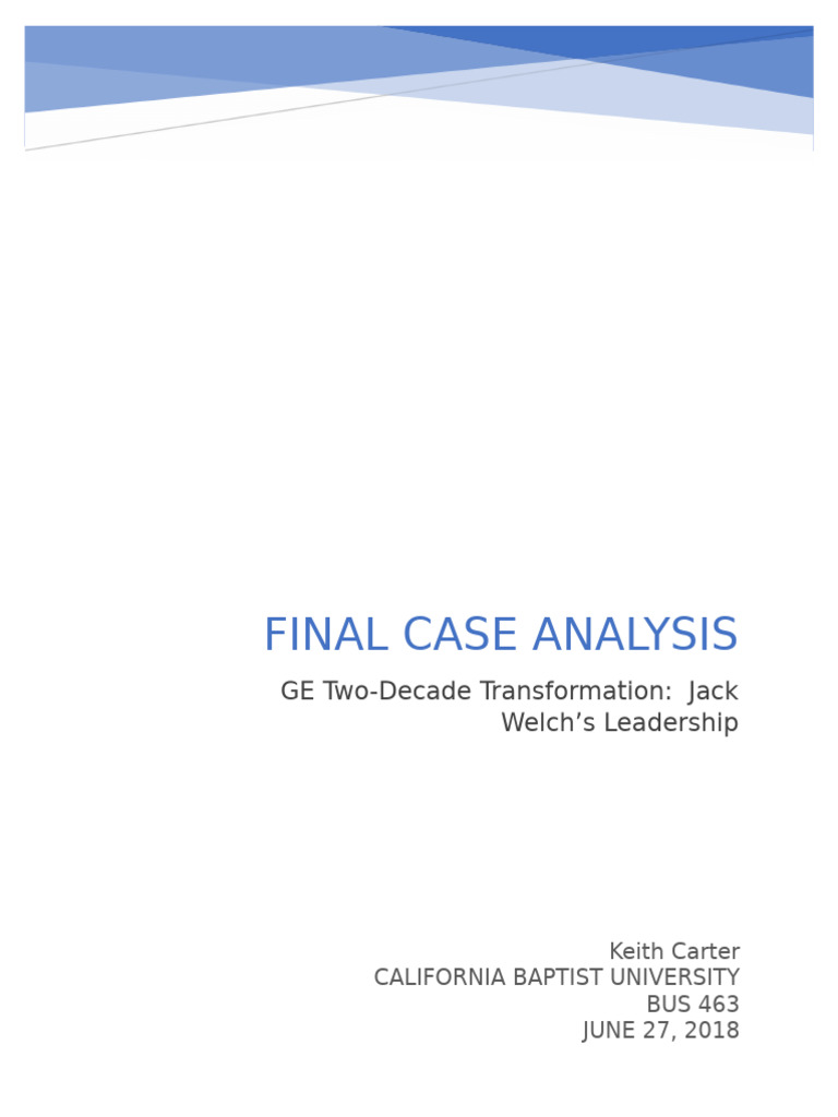 Final Case | PDF | General Electric | Leadership