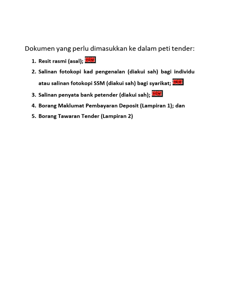 Pengumuman Penting Tender | PDF