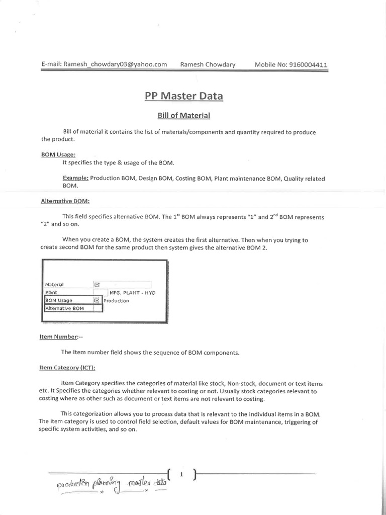 PP Master Data | PDF