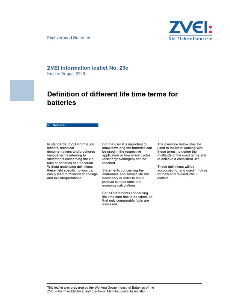 Definition of Different Life Time Terms For Batteries 2013-08 | PDF