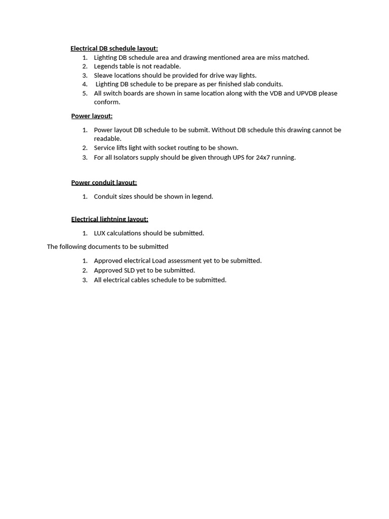 Electrical DB Schedule Layout | PDF