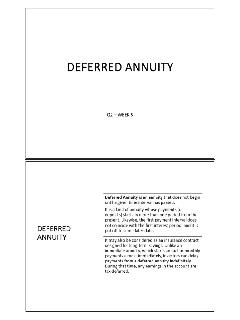 Gen Math Q2 Week 5 Deferred Annuity | PDF | Life Annuity | Present Value