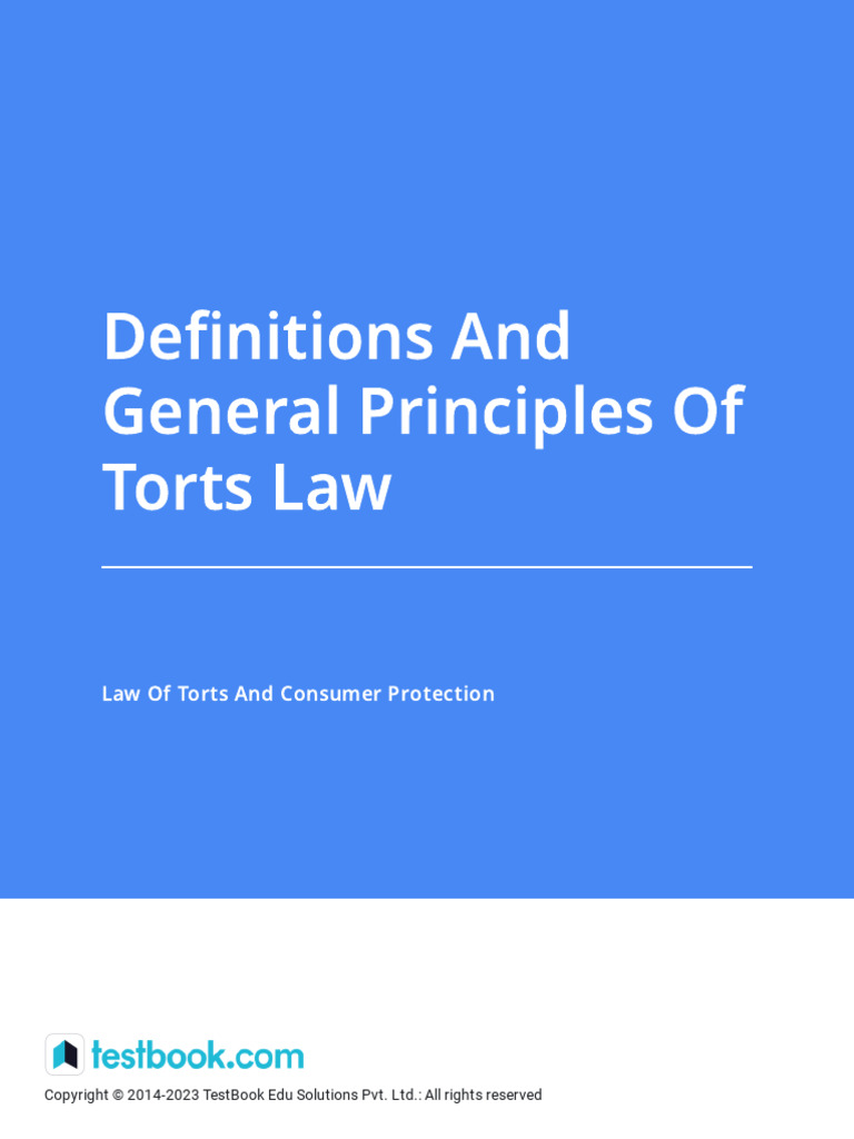 Law of Torts and Consumer Protection | PDF | Tort | Damages
