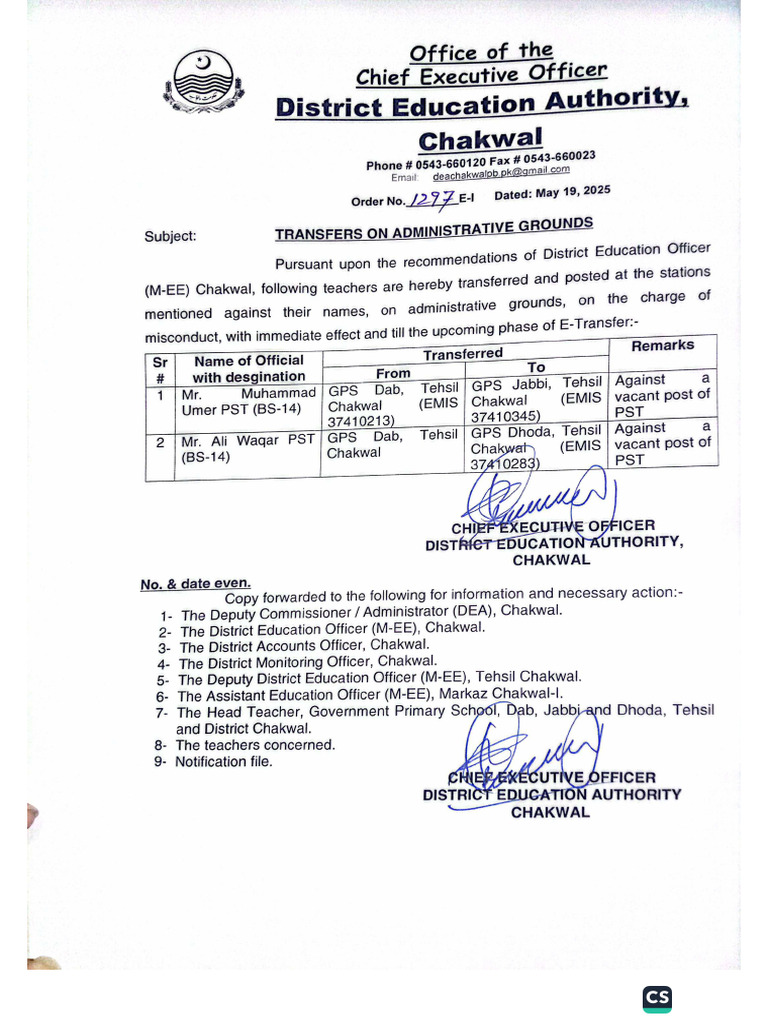 Transfer Ali Waqar and Muhammad Umer | PDF