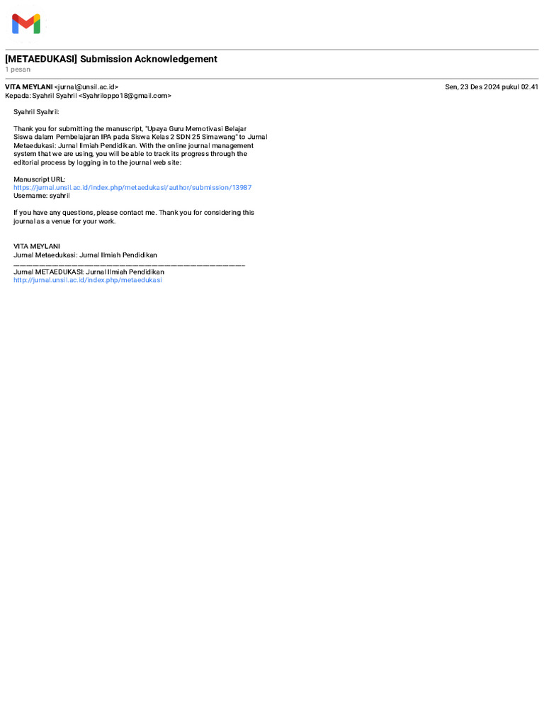 Bukti Summid Artikel Ipa Syahril | PDF