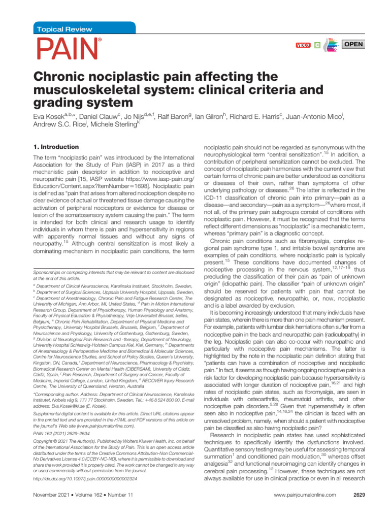 Chronic Nociplastic Pain Affecting The.4 | PDF | Pain | Fibromyalgia