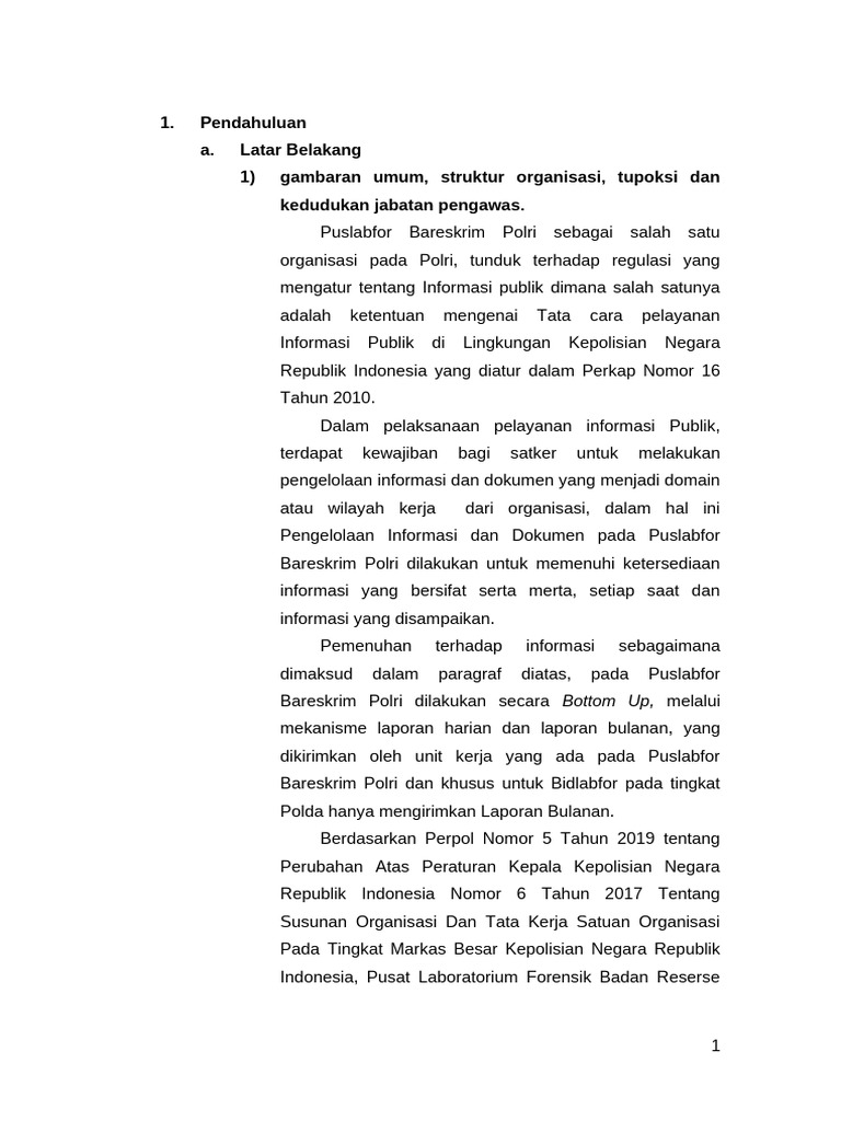 Pengelolaan Informasi Puslabfor Polri | PDF