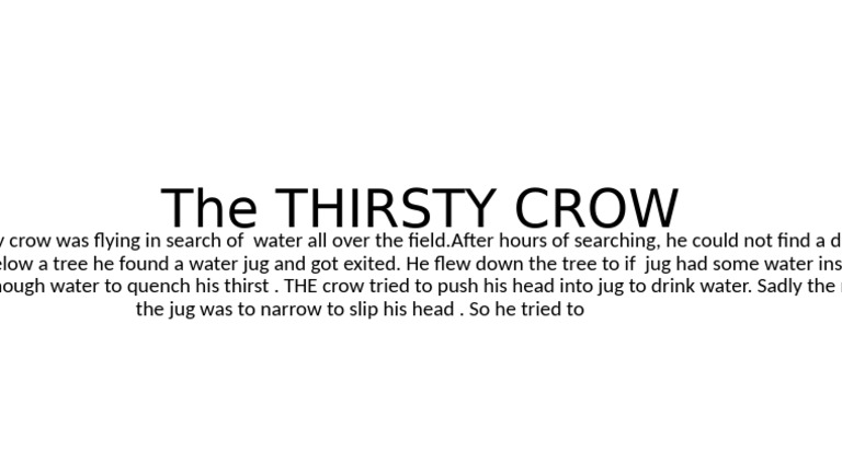 The Thirsty Crow | PDF
