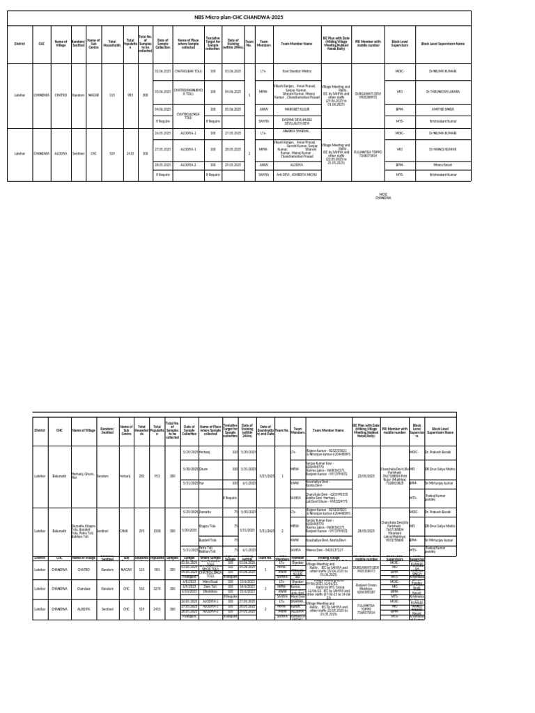 Latehar Nbs Micro Plan 2025 Dist - 1 | PDF