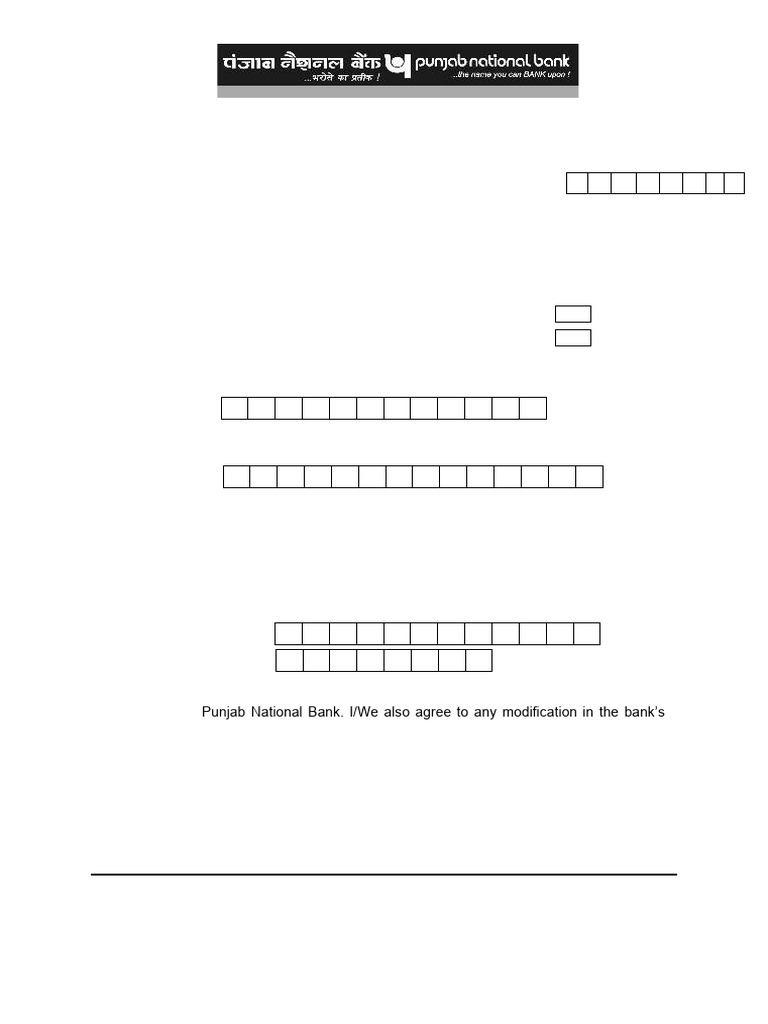 PNB Account Opening Form | PDF