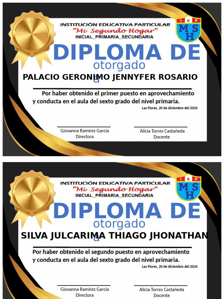 Diplomas de Reconocimiento Académico 2024 | PDF