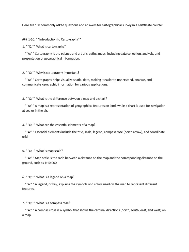Cartography Question and Answerrs2024 | PDF | Map | Cartography