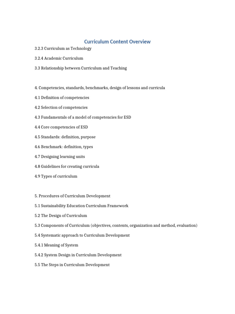 Comprehensive Curriculum Development Guide | PDF