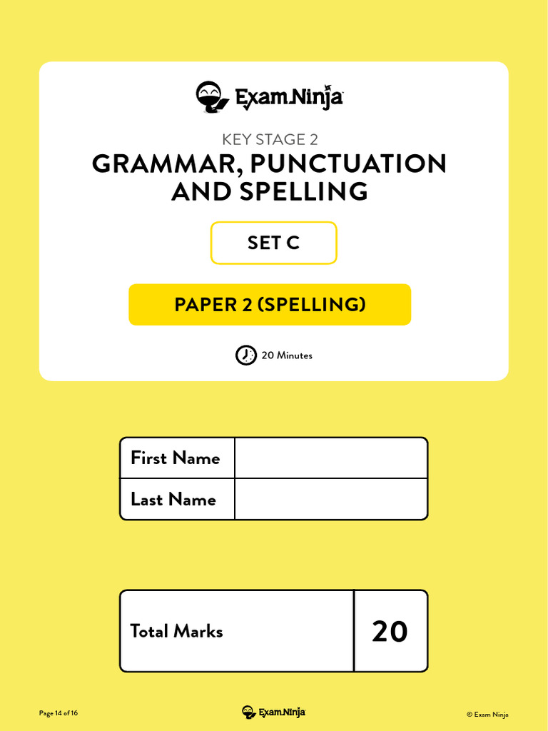 SPaG Set C Paper 2 | PDF