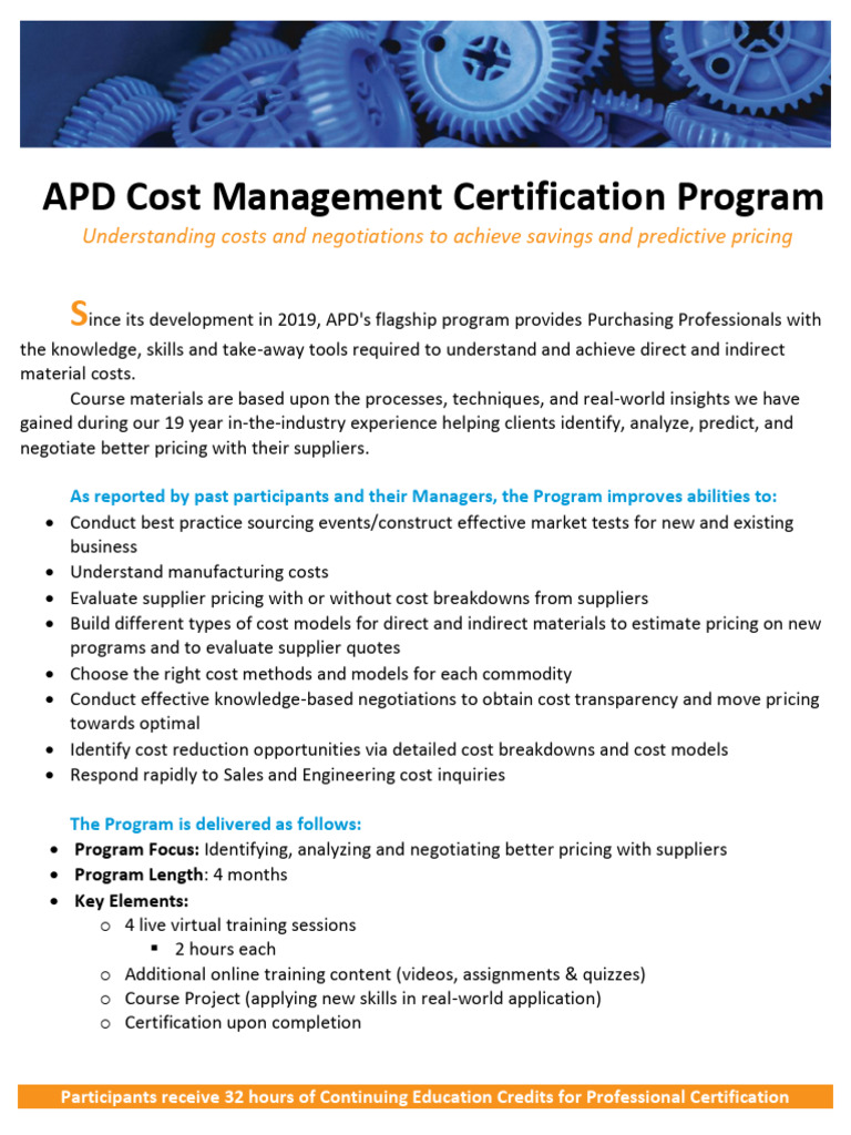 APD Cost Management Brochure 2023 1 | PDF | Pricing | Analytics