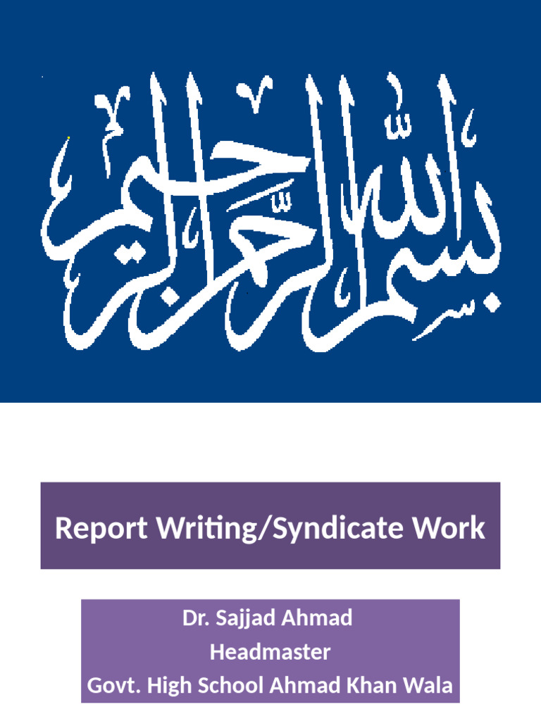 Report Writing-Syndicate Work | PDF | Data | Methodology