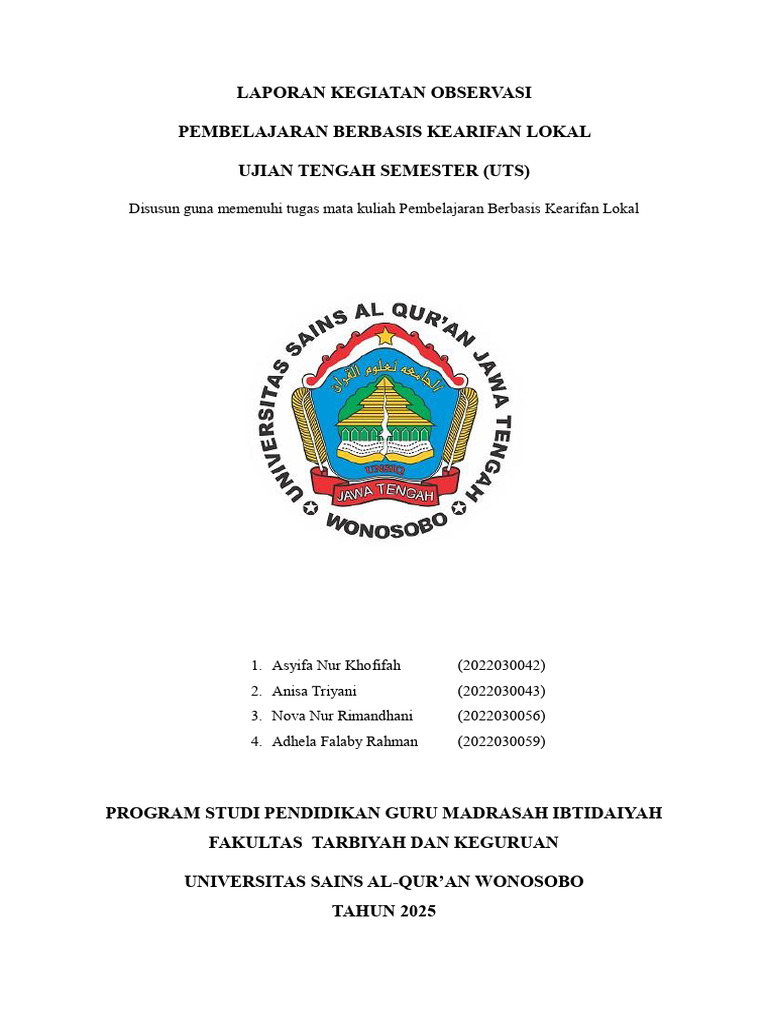 Laporan Kegiatan Observasi Kel 5 Pen. Kearifan Lokal | PDF